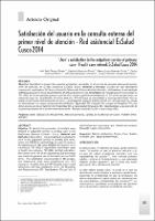 Satisfacción del usuario en la consulta externa del primer nivel de ...