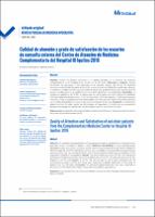 Calidad de atención y grado de satisfacción de los usuarios de consulta ...